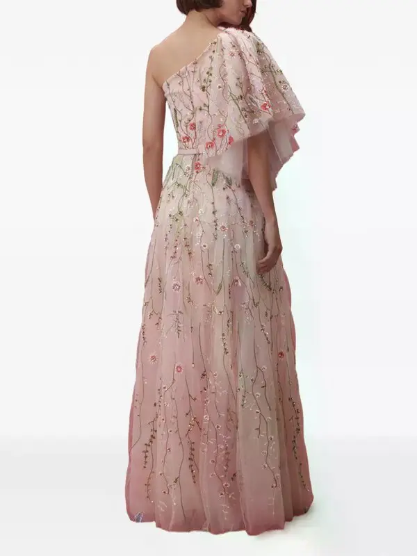 RAMI AL ALI Beaded One-shoulder Gown