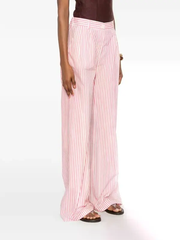 ERMANNO FIRENZE Striped Wide-leg Trousers - Pink