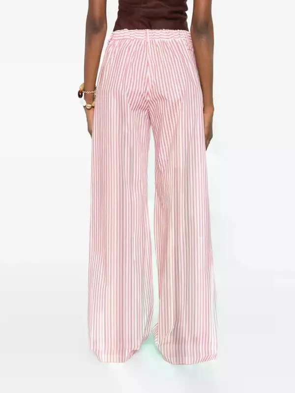 ERMANNO FIRENZE Striped Wide-leg Trousers - Pink