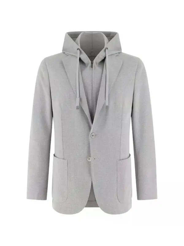 Boggi Milano Madison Stretch Cotton Blend Blazer - Grey