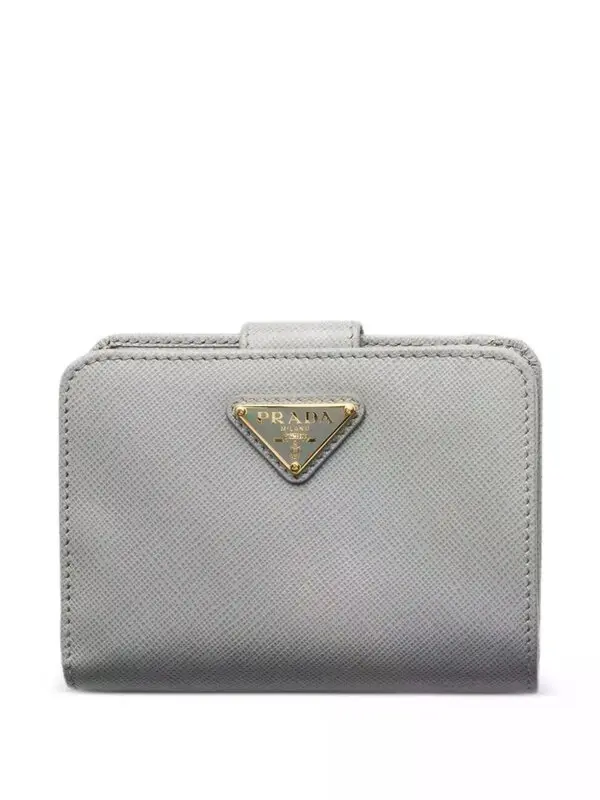 Prada Small Saffiano Leather Wallet - Grey