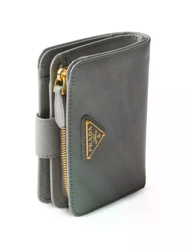 Prada Small Saffiano Leather Wallet - Grey