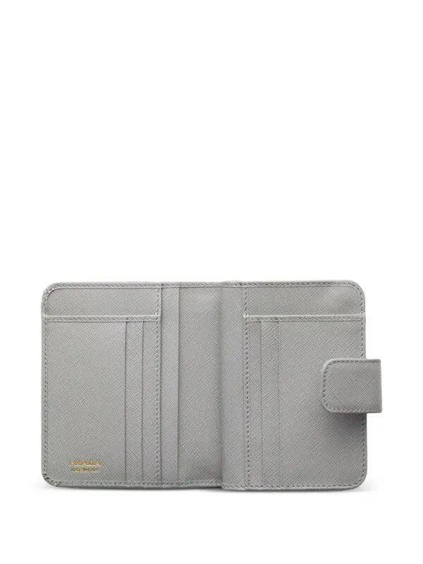 Prada Small Saffiano Leather Wallet - Grey