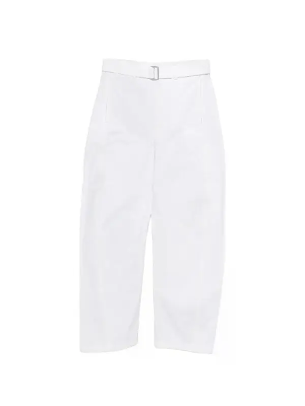 LEMAIRE Bleached Denim Belt Trousers - Grey