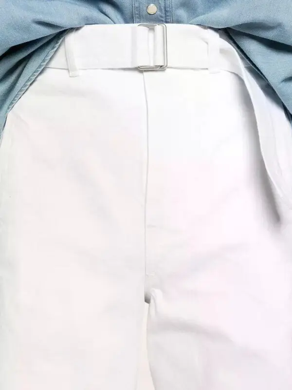 LEMAIRE Bleached Denim Belt Trousers - Grey