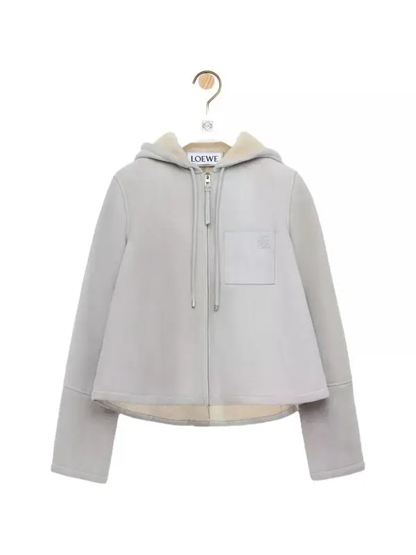 Loewe Logo-detail Hooded Jacket - Gray