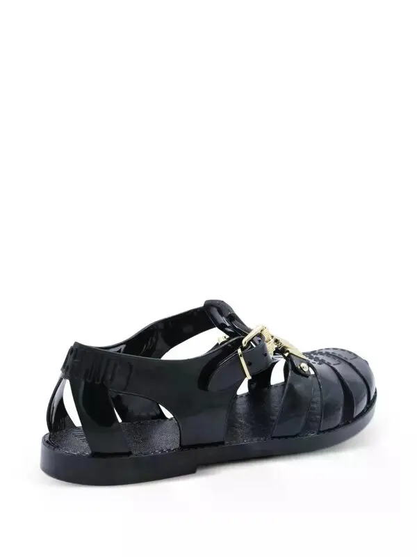 Moschino Logo Buckle Sandals - Black