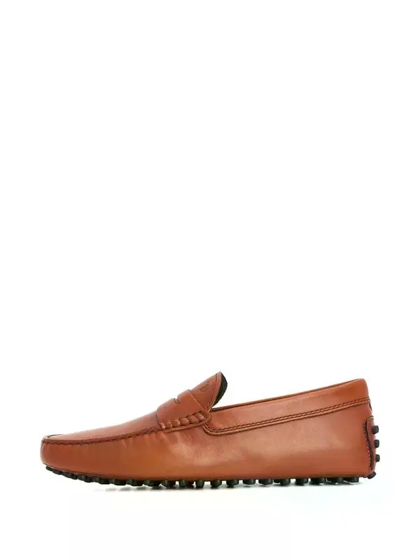 TOD'S Penny Stitched Loafers - Brown