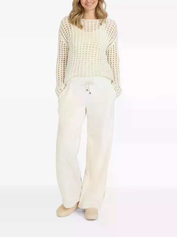 JUVIA Elenia Fleece Pleated Wide-leg Trousers