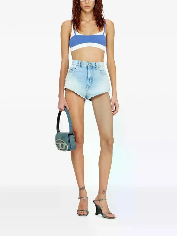 DIESEL® M-zelda Ribbed Panelled Top - Blue