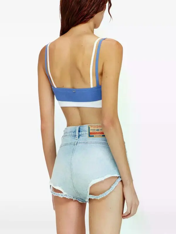 DIESEL® M-zelda Ribbed Panelled Top - Blue