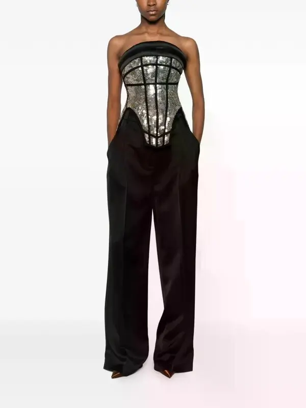 MITILIANE COUTURE Sequin-embellished Corset Top