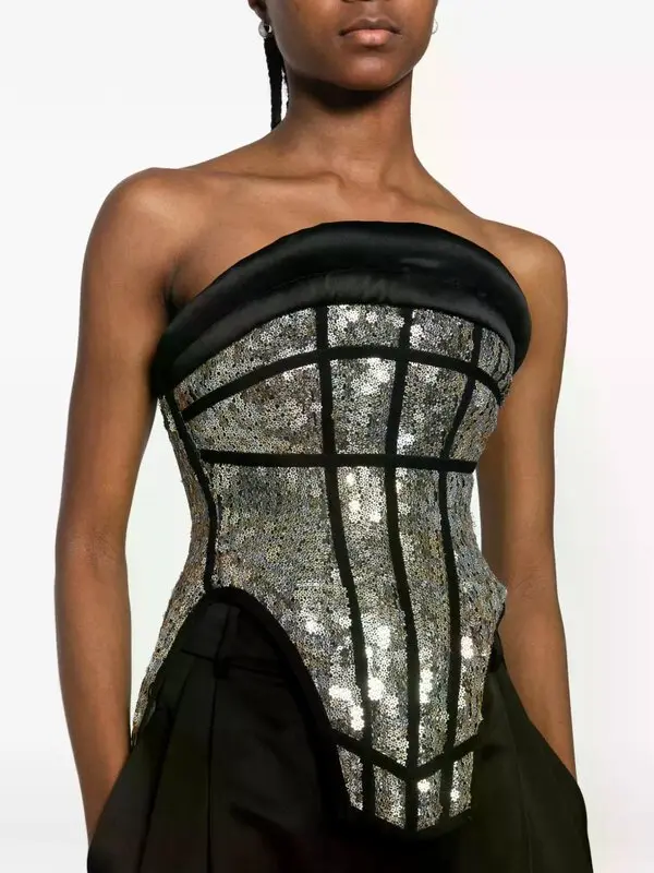 MITILIANE COUTURE Sequin-embellished Corset Top