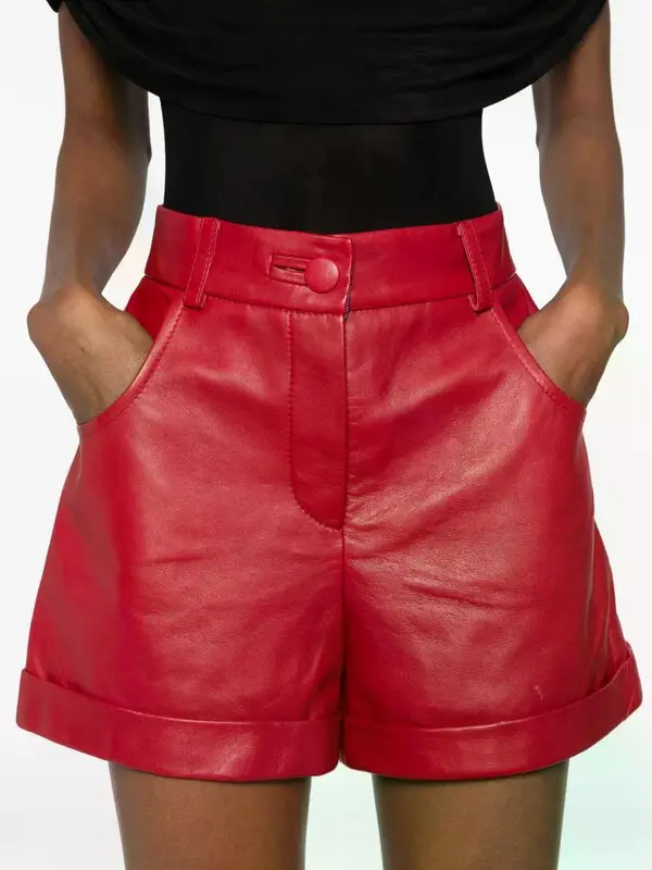 MITILIANE COUTURE Button Leather Shorts