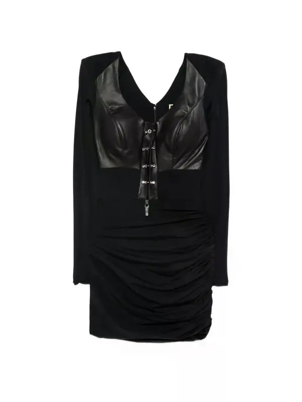 MITILIANE COUTURE Leather-panel Mini Dress