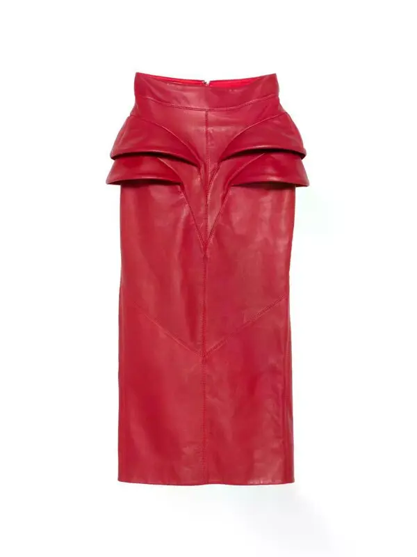 MITILIANE COUTURE Leather Maxi Skirt With Side Detail