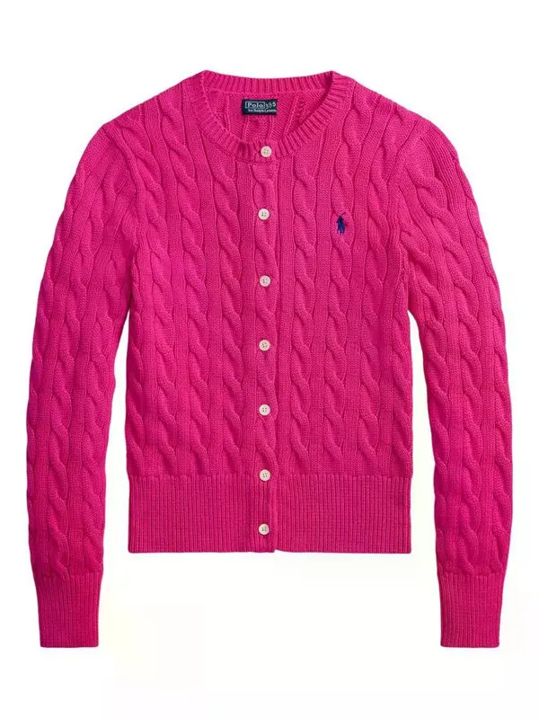 Polo Ralph Lauren Cable-knit Crew-neck Cardigan - Pink