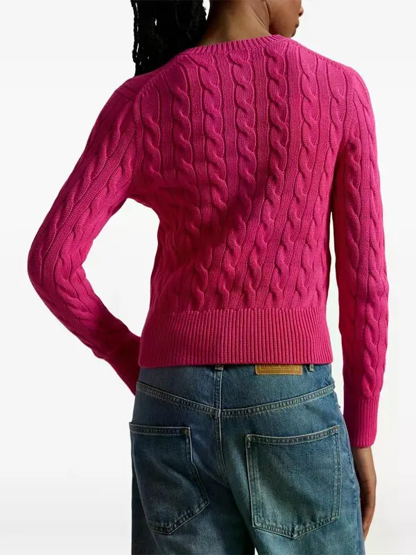 Polo Ralph Lauren Cable-knit Crew-neck Cardigan - Pink
