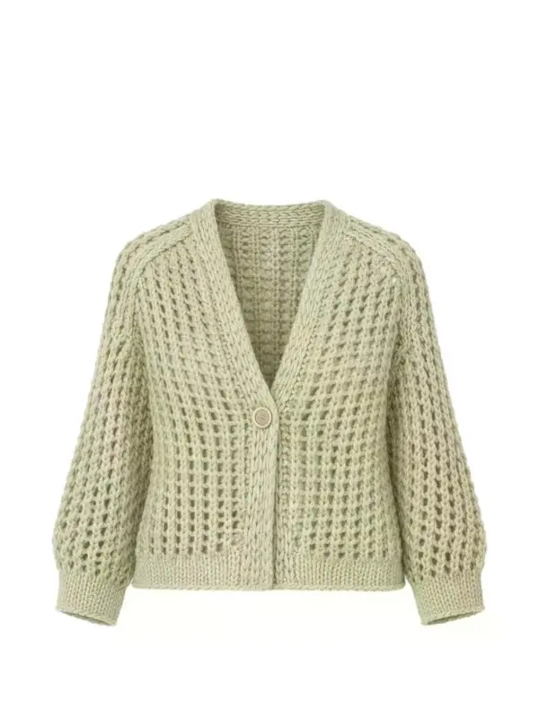 Iris Von Arnim Open-knit Button Cardigan
