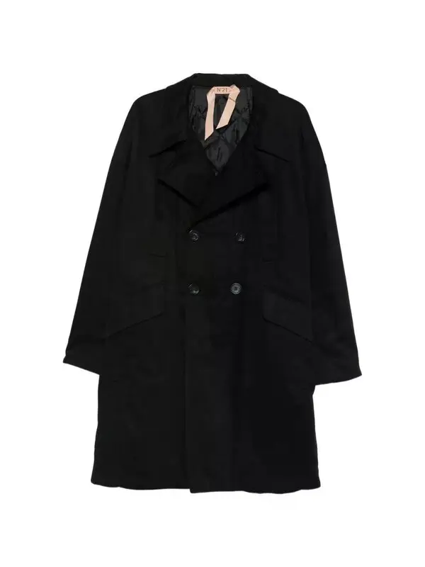 N°21 Double-breasted Woven Coat
