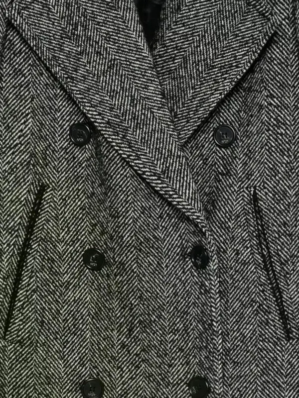 N°21 Double-breasted Woven Coat