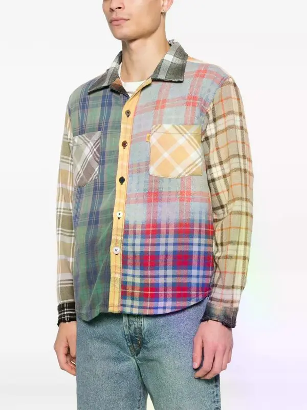 GALLERY DEPT. Patchwork Checked Shirt - Blue