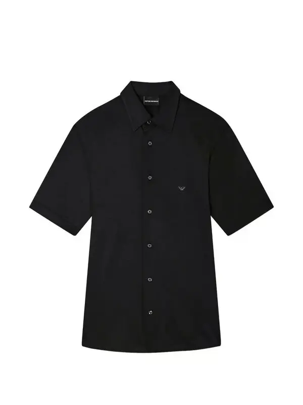 Emporio Armani Logo-detail Short-sleeve Shirt - Black