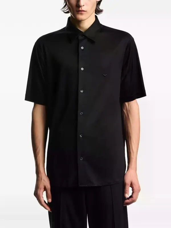 Emporio Armani Logo-detail Short-sleeve Shirt - Black