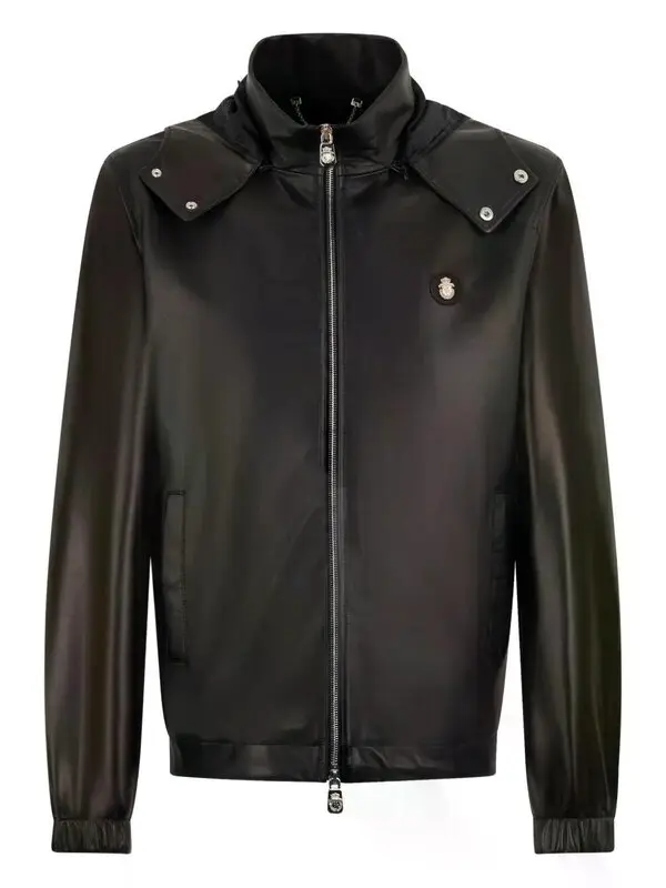 BILLIONAIRE Hooded Leather Jacket