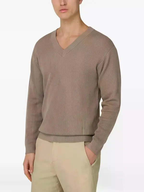 Boggi Milano Ribbed V-neck Sweater