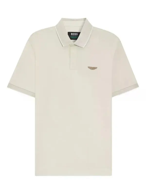 BOSS Logo-patch Polo Shirt - Neutrals