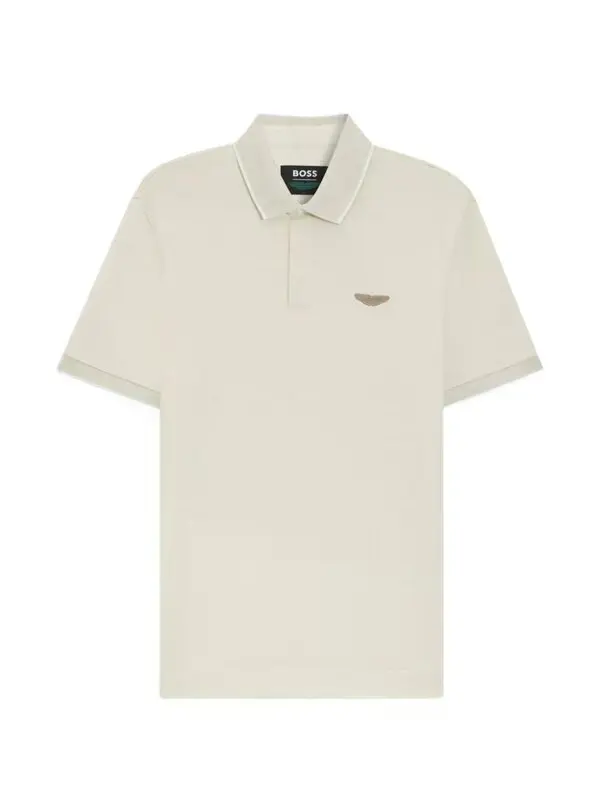 BOSS X Aston Martin Polo Shirt In Wool-cotton Piqu - Neutrals