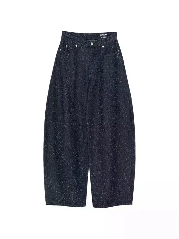 Jacquemus Speckled Denim Wide Leg Jeans