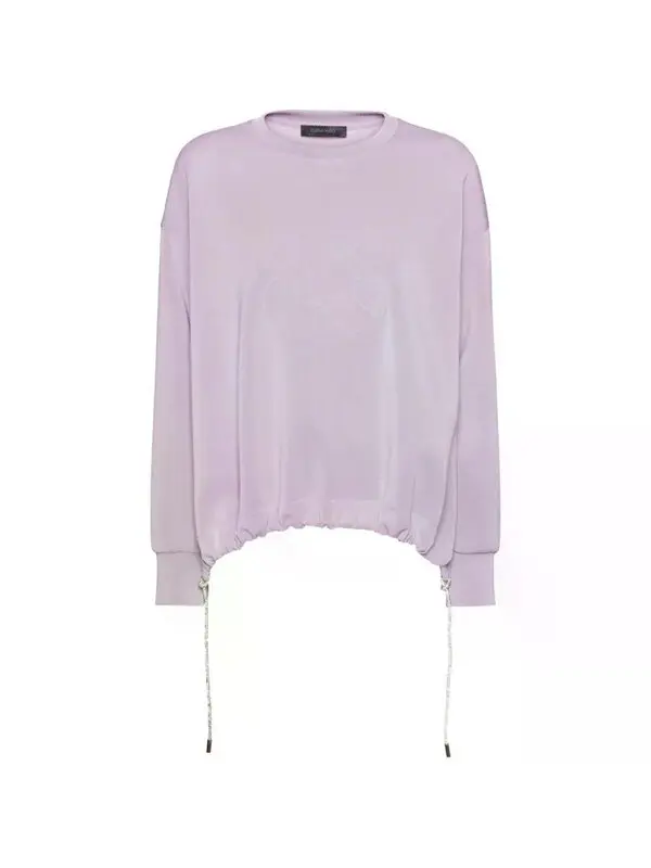 ELENA MIRO` Embossed Drawstring Sweatshirt