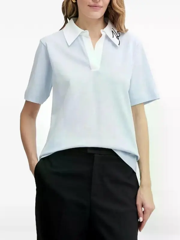 Karl Lagerfeld Signature-detail Cotton Polo Shirt