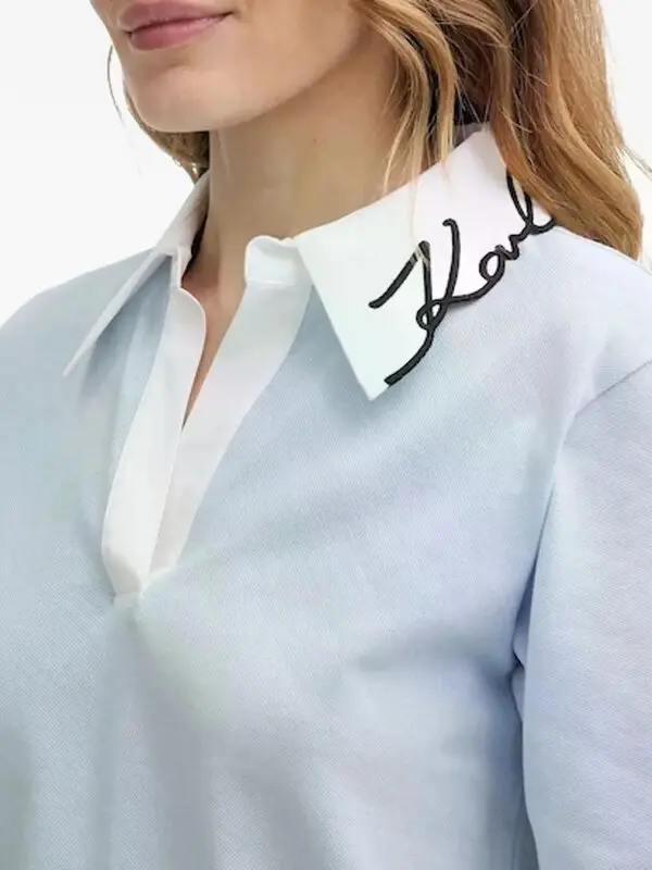 Karl Lagerfeld Signature-detail Cotton Polo Shirt
