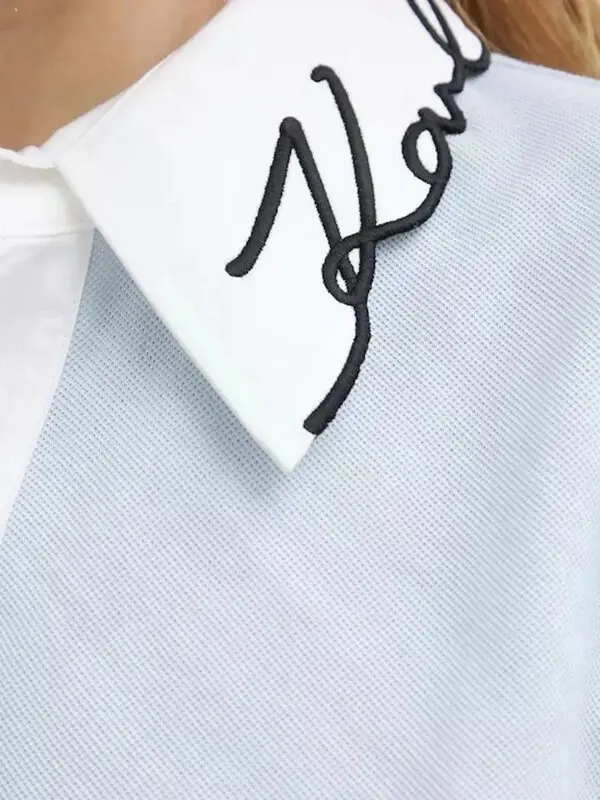Karl Lagerfeld Signature-detail Cotton Polo Shirt