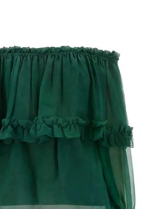 Saint Laurent Ruffled Off-shoulder Top