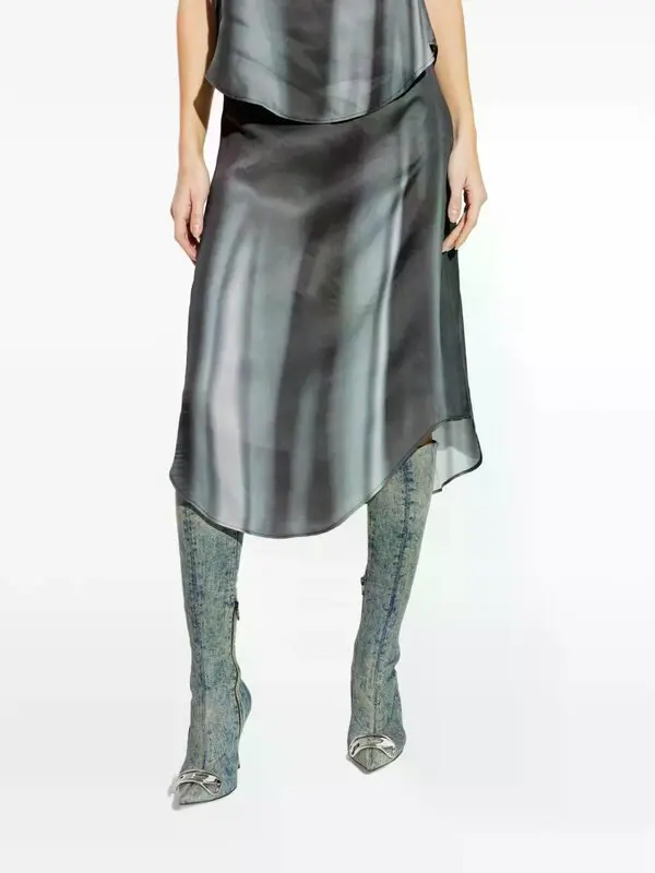 DIESEL® Printed Asymmetrical Skirt - Grey