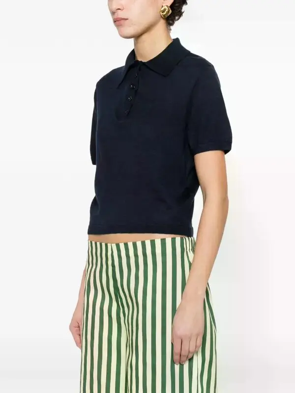 ALLUDE Buttoned Polo Top