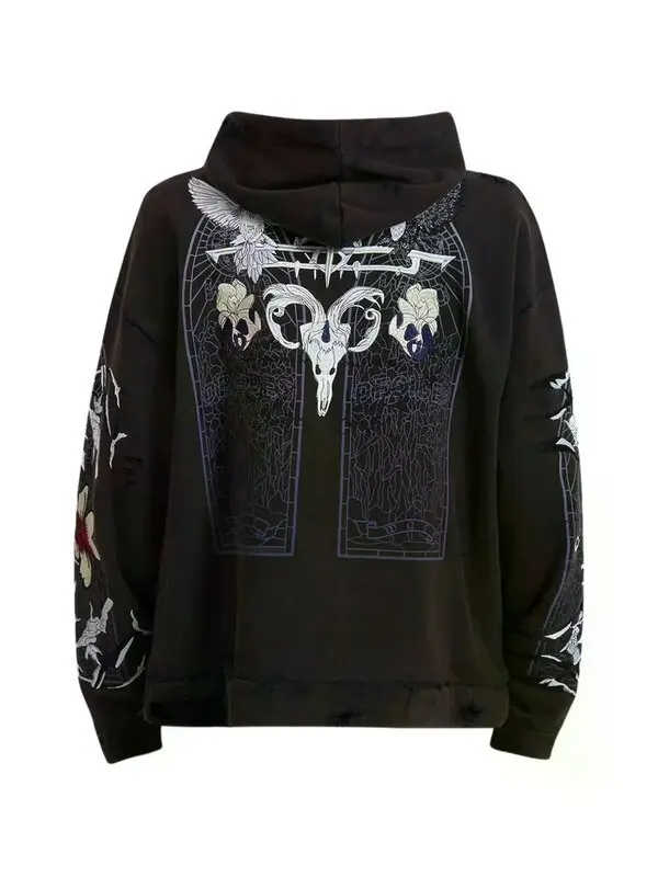 WHO DECIDES WAR Front-embroidered Hoodie