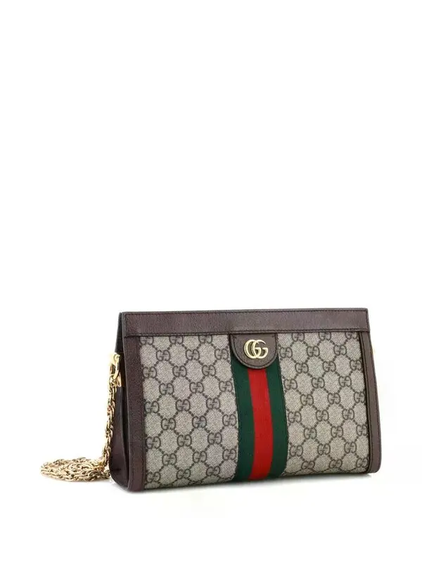 Gucci Ophidia Chain Shoulder Bag Gg Coated Canvas Small - Brown