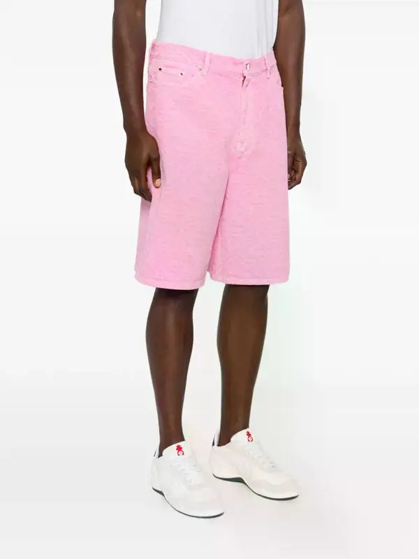 Casablanca Logo-pattern Denim Shorts - Pink