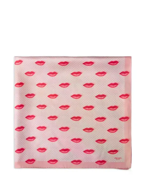 Prada Printed Silk Twill Scarf, 90 X 90 Cm - Pink
