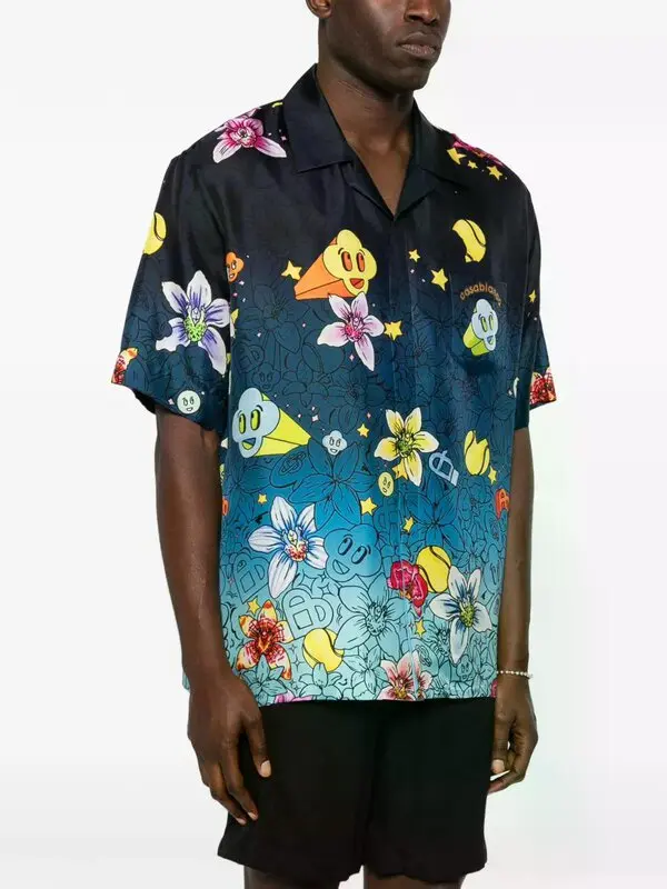 Casablanca Floral-print Shirt - Black