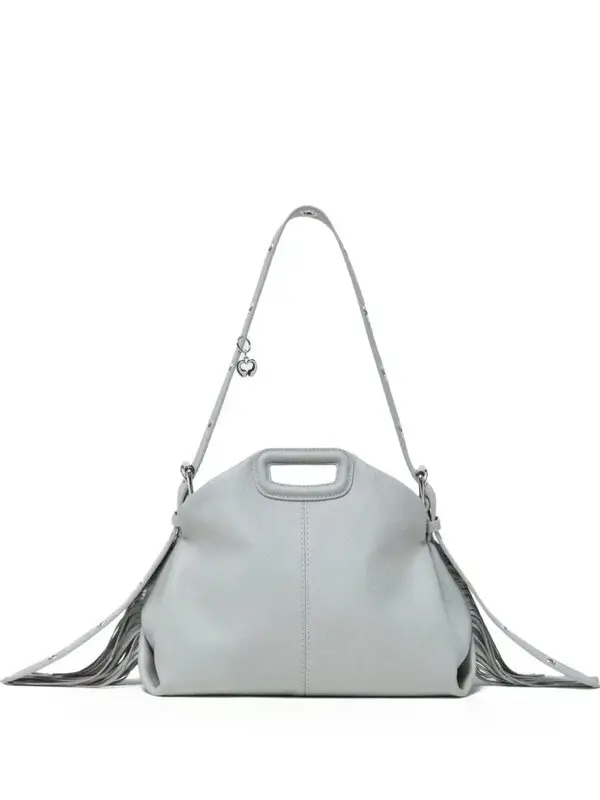 Maje Grained Leather Miss M Bag - Grey