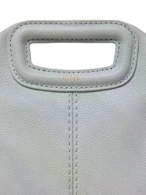 Maje Grained Leather Miss M Bag - Grey