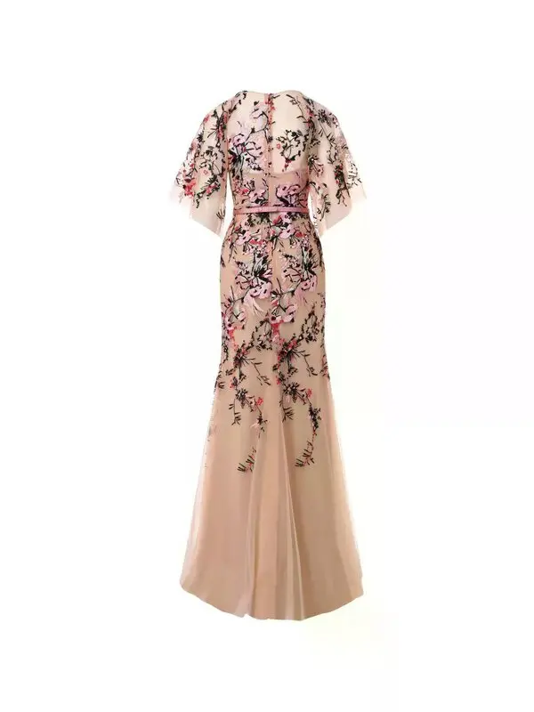 RAMI AL ALI Embroidered Overlap Maxi Dress