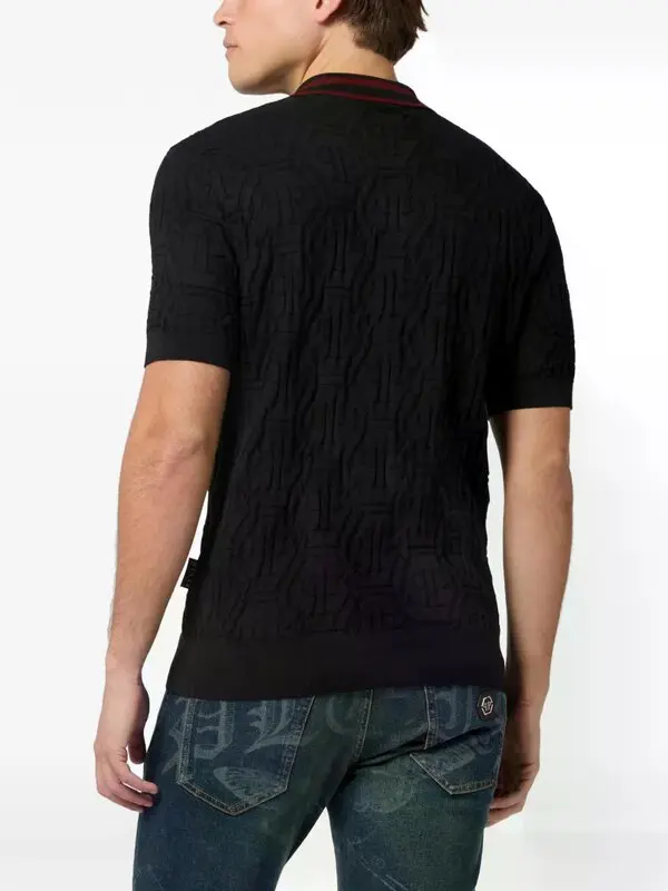 Philipp Plein Knitted Polo Shirt - Black