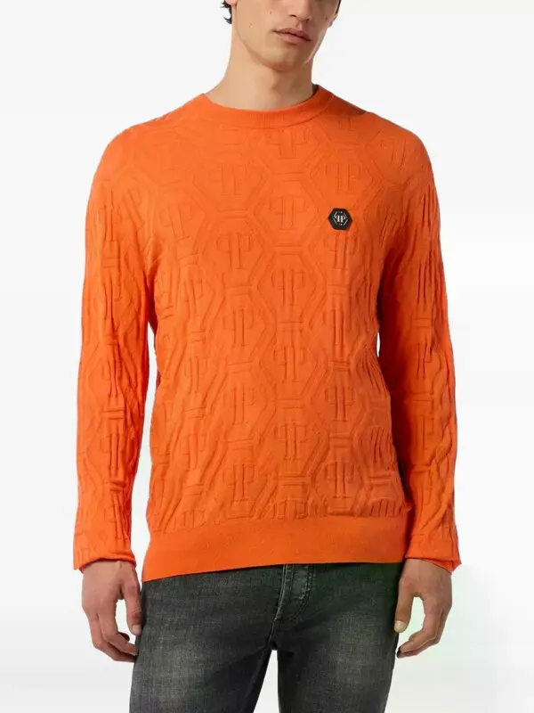 Philipp Plein Jacquard Monogram Knitwear - Orange
